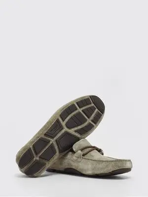 FERRAGAMO Gancini Suede Driver Loafers - Dark