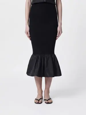 PATOU Jersey Midi Skirt With Ruffle Hem - Black