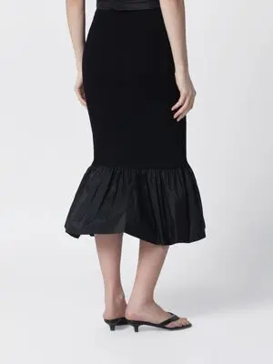 PATOU Jersey Midi Skirt With Ruffle Hem