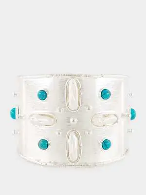 Sylvia Toledano Mojave Cuff With Turquoise - Silver