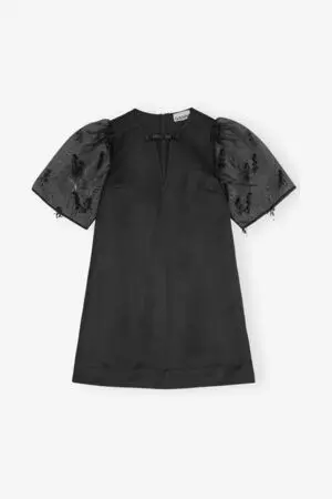 GANNI Fringed Organza Mini Dress