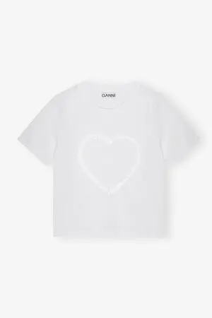 GANNI Cropped T-shirt - White
