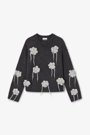 GANNI Crochet Flower Sweater
