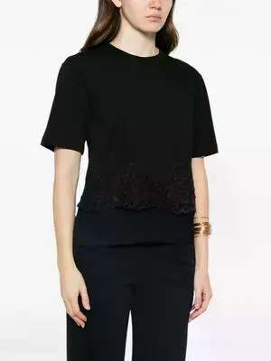 MARGITTES Lace-trimmed T-shirt