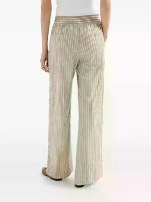 Brunello Cucinelli Cotton Poplin Striped Trousers