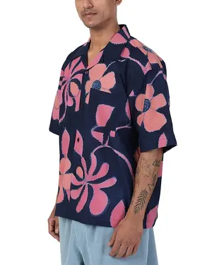 KARDO Rohit Boxy Fit Floral Shirt - Navy