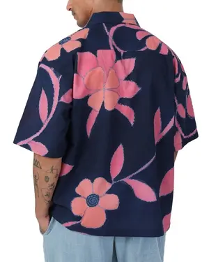 KARDO Rohit Boxy Fit Floral Shirt - Navy