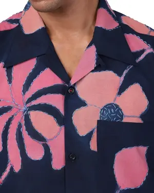 KARDO Rohit Boxy Fit Floral Shirt - Navy