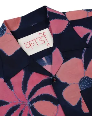 KARDO Rohit Boxy Fit Floral Shirt - Navy