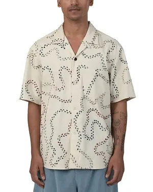 KARDO Ronen Relaxed Fit Patterned Shirt - Natural