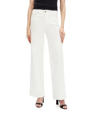 BAYEAS Mid Rise Relaxed Straight Jeans - White