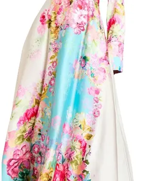 Coast Placement Print Wrap Front Gown