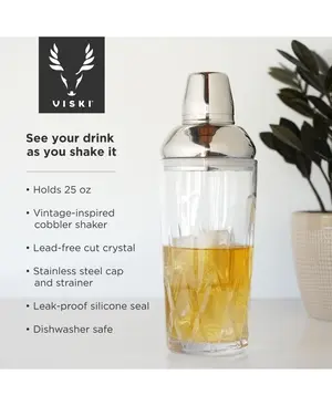VISKI Admiral Crystal Cocktail Shaker In Stainless Steel