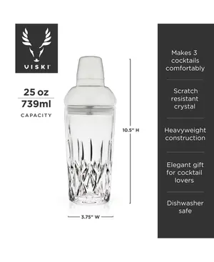 VISKI Admiral Crystal Cocktail Shaker In Stainless Steel