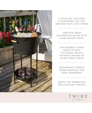 TWINE Beverage Tub With Stand & Tray