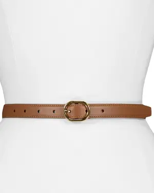Vince Stitched Leather Belt - Saddle