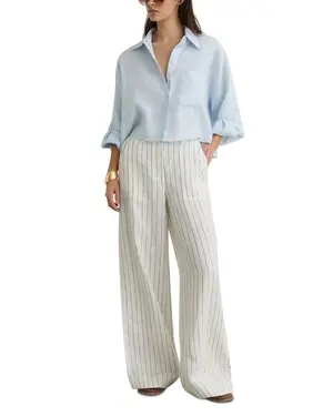 REISS Ashby Wide Leg Trousers