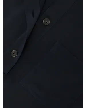 REISS Short Sleeve Silk Shirt - Navy