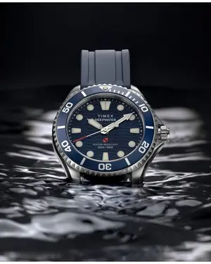 TIMEX Deepwater Meridian 200 Hnbr Rubber Strap Watch, 38mm