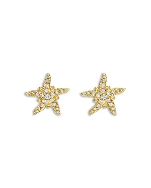 Temple St. Clair 18k Yellow Diamond Sea Star Stud Earrings - Gold