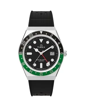 TIMEX Q Gmt Watch, 38mm - Black