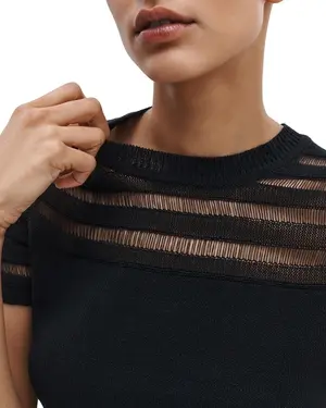 Rag & Bone Britt Crewneck Short Sleeve Sweater - Black
