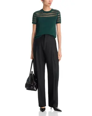 Rag & Bone Britt Crewneck Short Sleeve Sweater - Forest