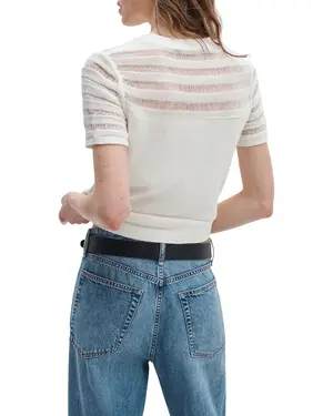 Rag & Bone Britt Crewneck Short Sleeve Sweater - White