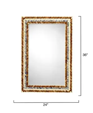 JAMIE YOUNG CO. Interwoven Wood & Buffalo Bone Rectangle Mirror