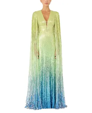 Jenny Packham Sequin-embellished Maxi Gown - Illusion