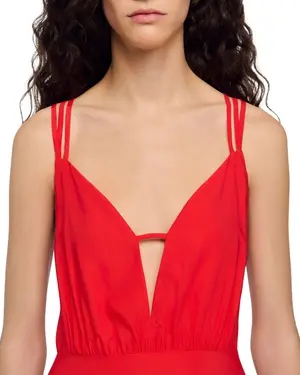 Sandro Asymmetric Maxi Dress