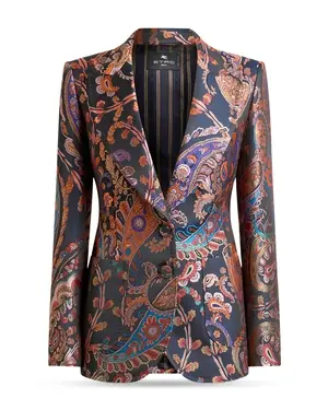 Etro Fitted Jacket With Peak Lapel