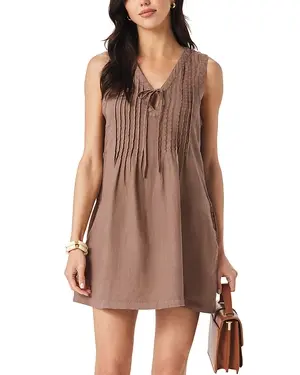 Splendid Stella Linen Mini Dress - Wicker