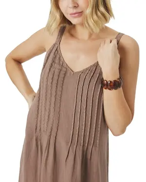Splendid Stella Linen Pintuck Dress - Wicker