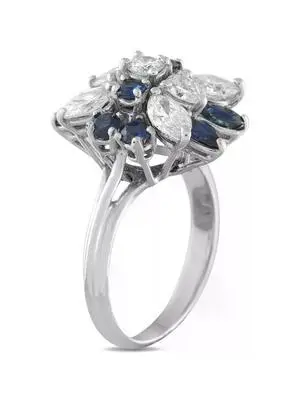 LB EXCLUSIVE 18k White Gold Diamond And Sapphire Ring