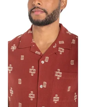 LIVERPOOL Short Sleeve Button Up Camp Shirt