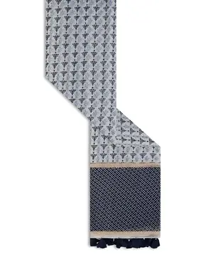 Gerard Darel Dalma Printed Fringed Scarf - Navy