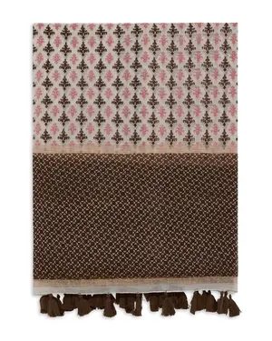 Gerard Darel Dalma Printed Fringed Scarf - Pink