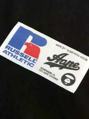AAPE BY *A BATHING APE X Russell Athletic Logo-print Crew-neck T-shirt - Black