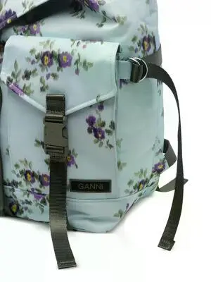 GANNI Floral-print Buckle-fastening Backpack