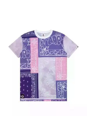 AAPE BY *A BATHING APE Moonface Bandana-print T-shirt - Black