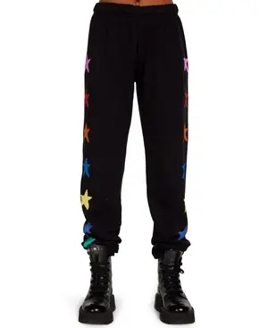Lauren Moshi Tanzy Brushed Stars Jogger - Black