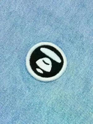 AAPE BY *A BATHING APE Moonface Embroidered Denim Shirt