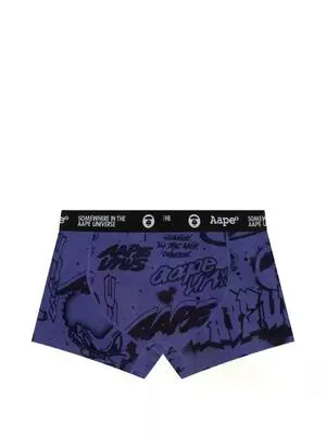 AAPE BY *A BATHING APE Moonface Graffiti-print Boxers - Purple