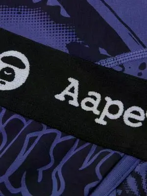 AAPE BY *A BATHING APE Moonface Graffiti-print Boxers - Purple