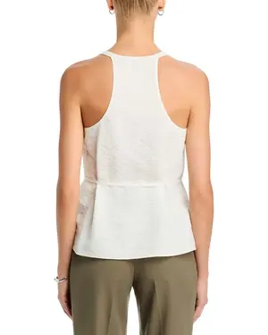 Theory Belted Halter Neck Top - Ivory