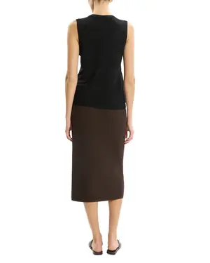 Theory Slim Tank Top In Merino Wool - Black