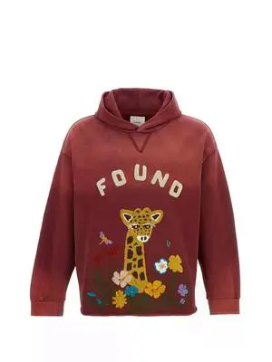 FOUND Chenille-embroidered Raw-cut Hoodie