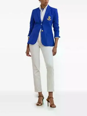Ralph Lauren Piqué Blazer With Logo Patch