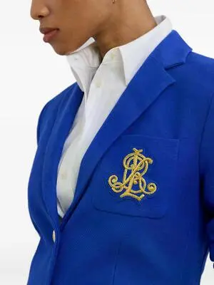 Ralph Lauren Piqué Blazer With Logo Patch